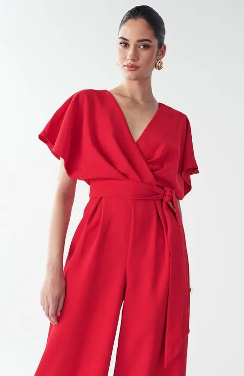 BWLDR Shana Wide-leg Jumpsuit - Red