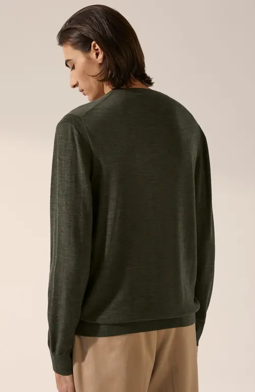 ITALIC Cole Merino Lightweight V-neck Sweater - Thyme