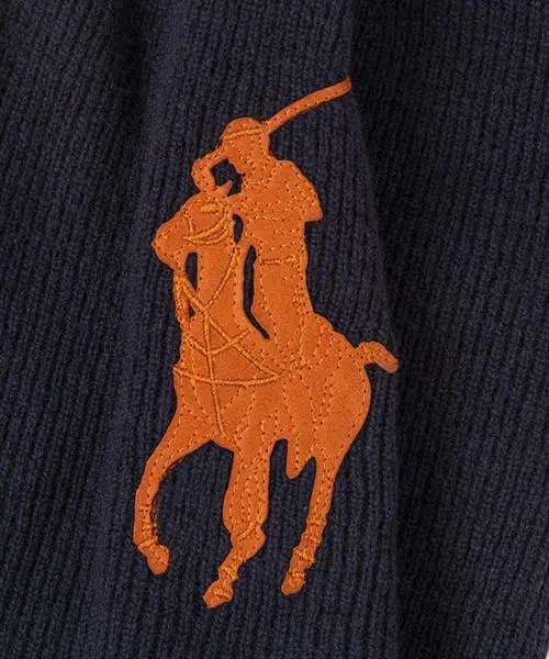 Polo Ralph Lauren Leather Pony Patch Beanie