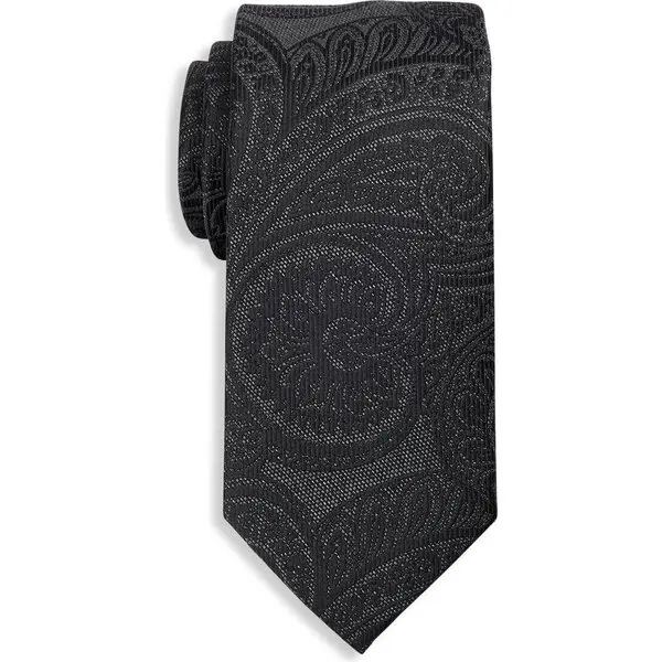 Michael Kors Big & Tall Galena Paisley Neck Tie - Black