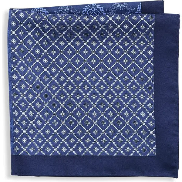 SYNRGY Big & Tall 4-pattern Tonal Pocket Square - Navy