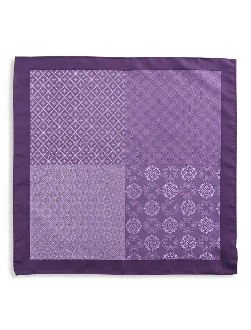 SYNRGY Big & Tall 4-pattern Tonal Pocket Square - Plum