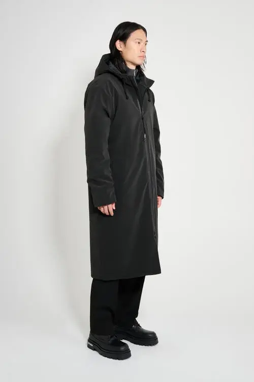 Stutterheim Stockholm Long Winter Matte Coat - Black