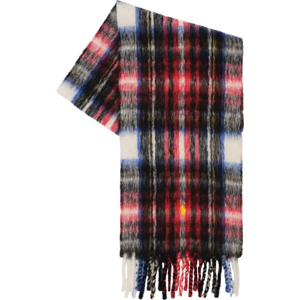 Polo Ralph Lauren Macro Brushed Scarf - Red Multi