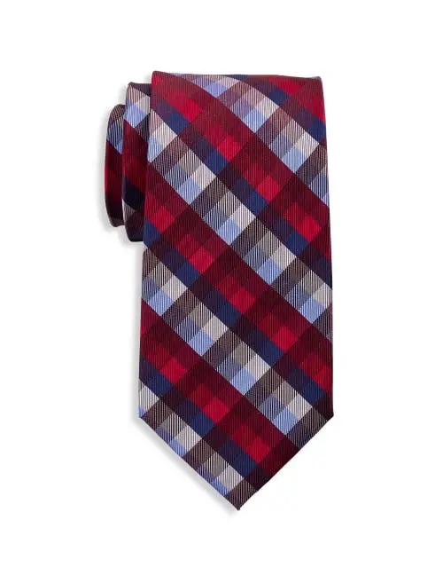 SYNRGY Multi Check Neck Tie - Red