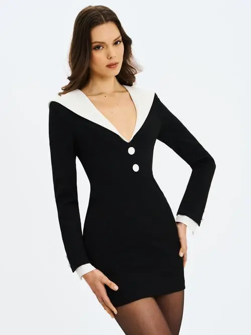 MISS CIRCLE Heather Collared Mini Dress