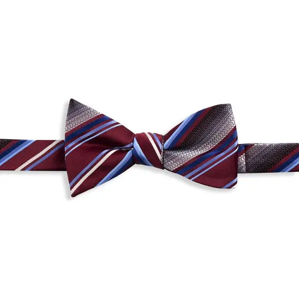 SYNRGY Striped Bow Tie - Burgundy