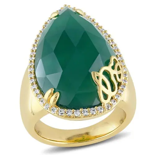 JULIANNA B. And Diamond Cocktail Ring - Green Onyx