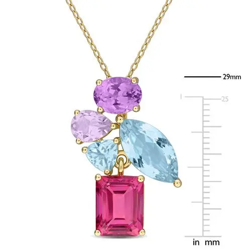 JULIANNA B. Multi-gem Cluster Pendant Necklace