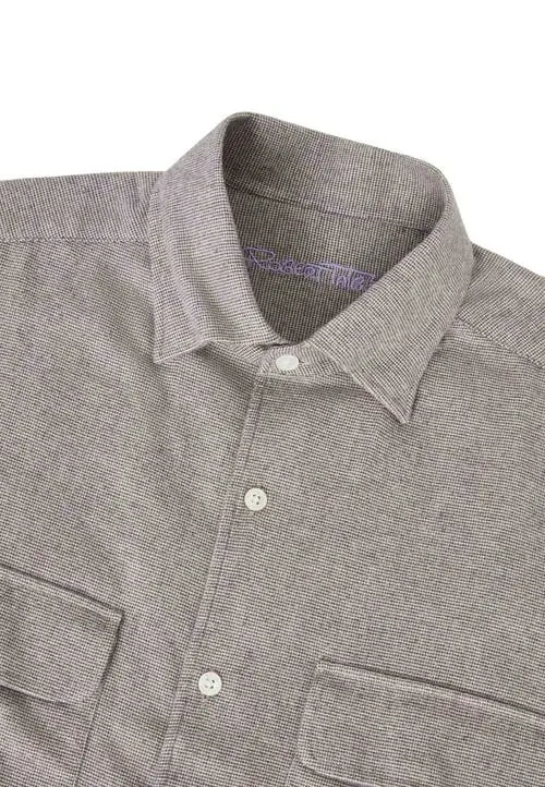 Robert Talbott Morgan Workshirt Luxe Flannel Micro Check Shirt - Flax