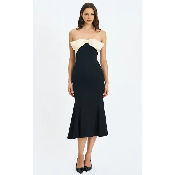 MISS CIRCLE NEW YORK Saige Strapless Mermaid Maxi Dress - Black
