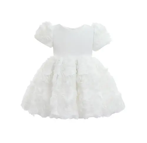 TULLEEN Bow Rosette Dress - White