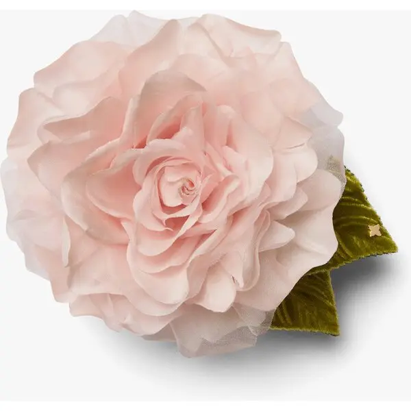 HELENA SIMON Large Rose Floral Brooch - Pale Pink