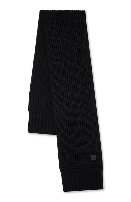 Mulberry Chunky Ribbed Scarf - Black