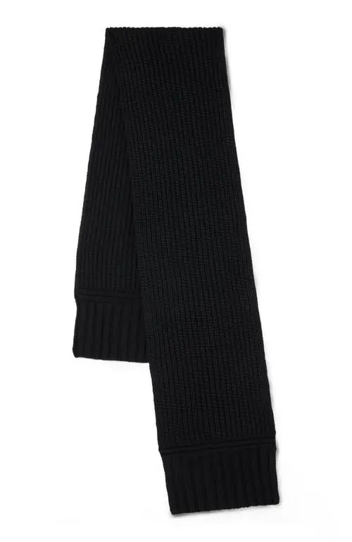 Mulberry Chunky Ribbed Scarf - Black