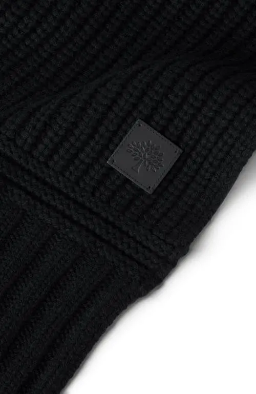 Mulberry Chunky Ribbed Scarf - Black