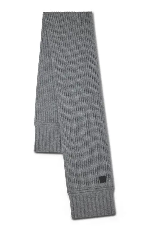 Mulberry Chunky Ribbed Scarf - Dark Grey Melange