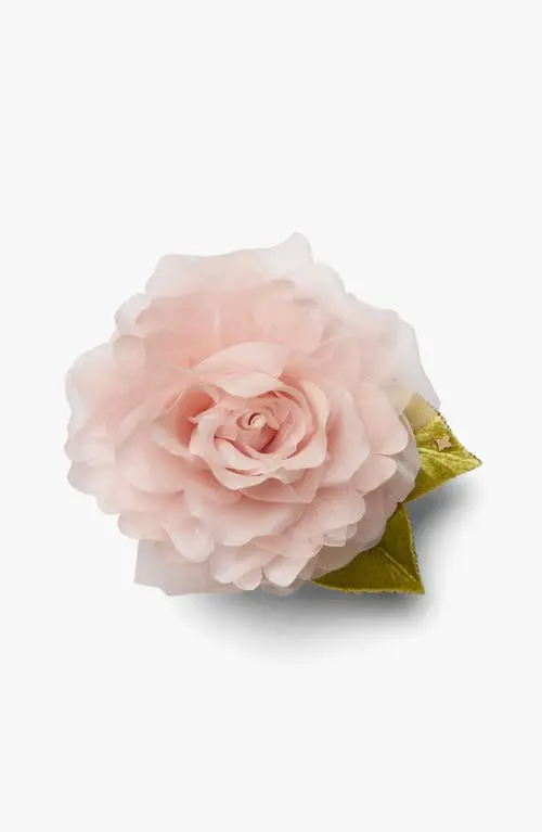 HELENA SIMON Rose Floral Brooch - Pale Pink