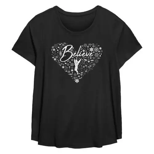 PETER PAN Believe Christmas Snowflakes Graphic T-shirt