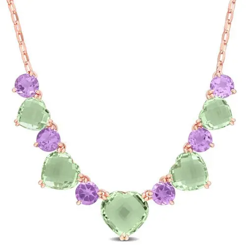 JULIANNA B. Rose Plated Sterling Silver Gemstone Necklace - Rose-plated Sterling Silver