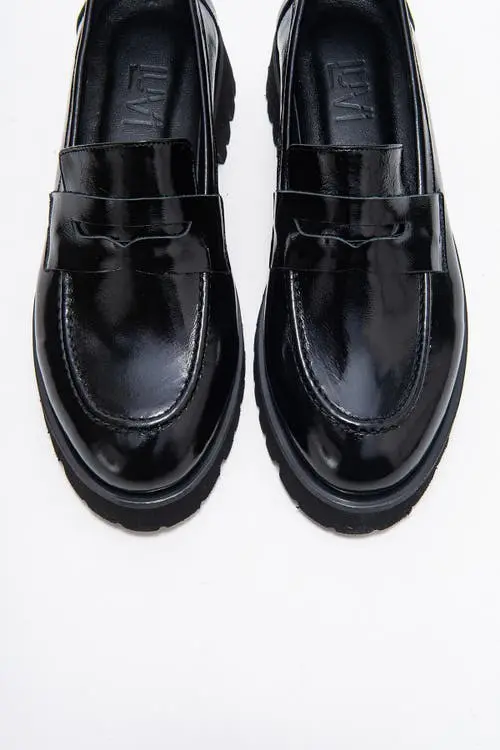 FOREVER & ALWAYS SHOES Vionel Leather Loafer - Black Patent Leather