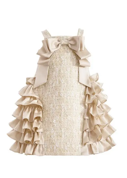 TULLEEN Ruffle Cascade Bow Dress