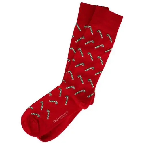 Trafalgar Candy Cane Lane Mid-calf Mercerized Cotton Socks