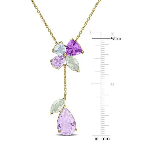 JULIANNA B. Multi-gem Floral Cluster Drop Pendant Necklace