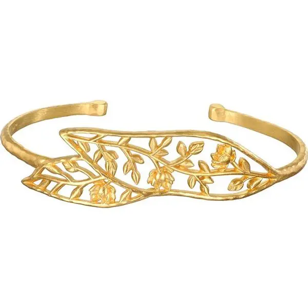 SATYA JEWELRY Expanding Beauty Lotus Cuff - Metallic Gold