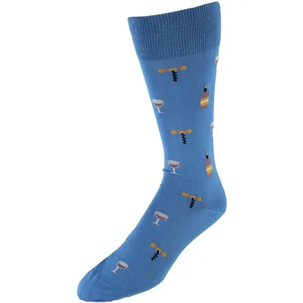 Trafalgar Novelty Mercerized Cotton Socks - Light Blue