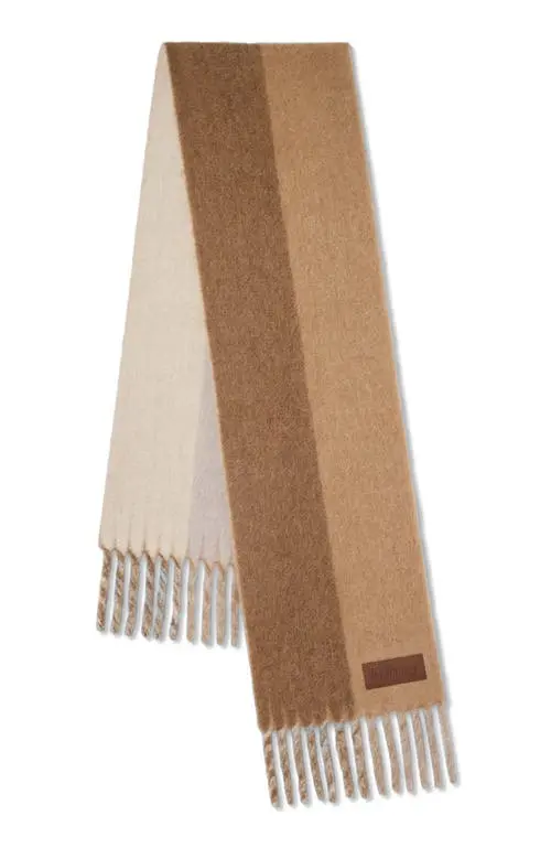 Mulberry Colour Block Textured Scarf - Camel-eggshell