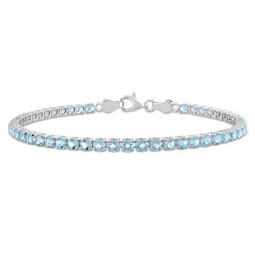 JULIANNA B. Blue Topaz Tennis Bracelet In Sterling Silver - Sky-blue Topaz