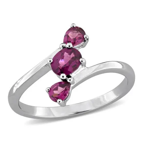 JULIANNA B. Sterling Silver 4/5 Ct. T.g.w. 3-stone Ring - Rhodolite