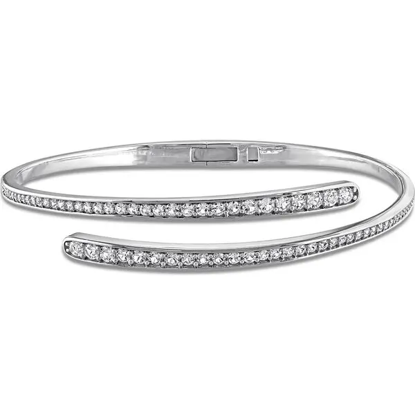 JULIANNA B. Lab-created White Sapphire Bangle - Sterling Silver