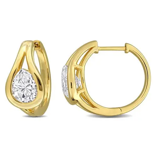 JULIANNA B. Moissanite Hoop Earrings - Yellow-plated Sterling Silver