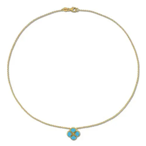 JULIANNA B. Lab- Quatrefoil Necklace - Created Turquoise