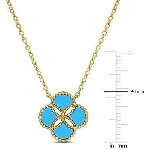 JULIANNA B. Lab- Quatrefoil Necklace - Created Turquoise