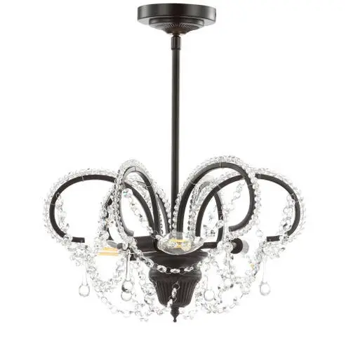 JONATHAN Y Caroline Metal/crystal Led Adjustable Chandelier