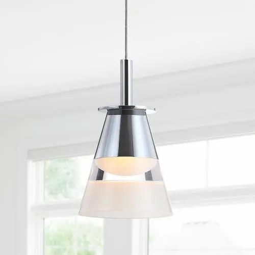 JONATHAN Y Alain 1-light Adjustable Metal Integrated Led Pendant