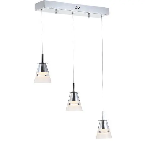 JONATHAN Y Alain 3-light Adjustable Cascading Metal Integrated Linear Led Pendant - Chrome/clear