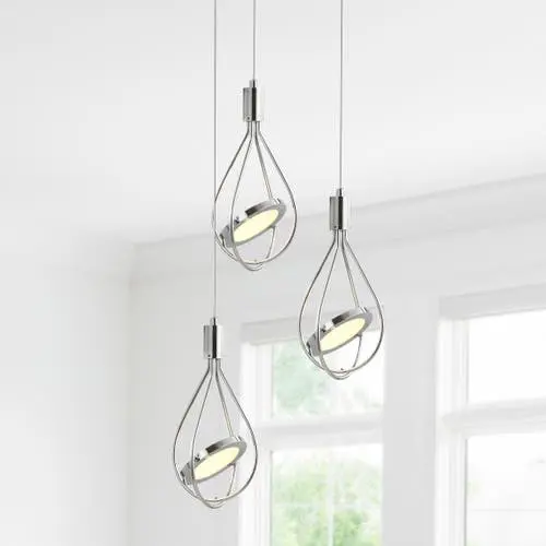 JONATHAN Y Orion Adjustable Modern Integrated 3-light Cluster Led Metal Pendant