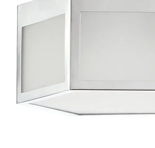 JONATHAN Y Minimo Hexagon Metal/frosted Glass Led Flush Mount
