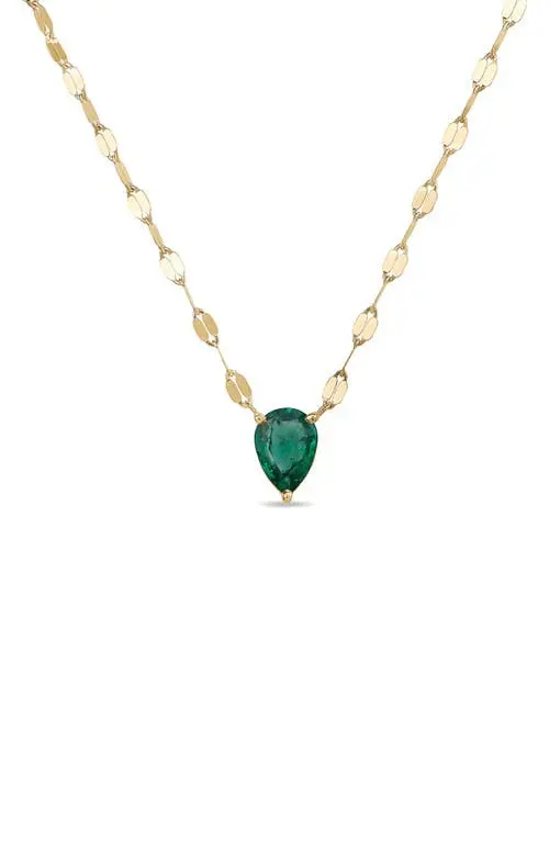 Lana Jewelry Pear-cut Emerald Pendant Necklace - Yellow Gold