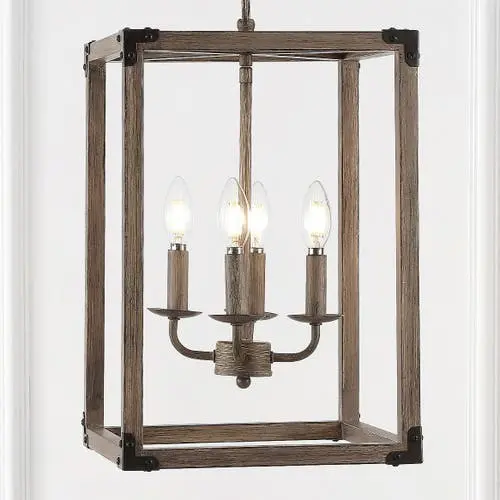 JONATHAN Y Magnolia 4-light Adjustable Iron Rustic Farmhouse Led Pendant