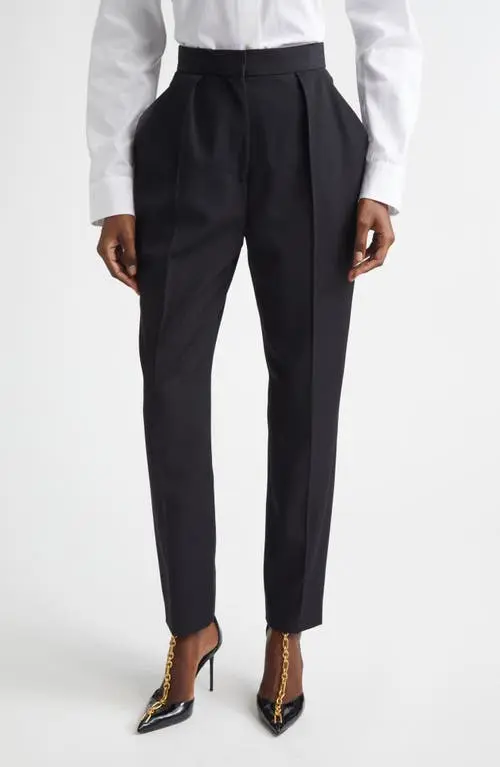Balmain Tailored High-waist Wool Grain De Poudre Pants