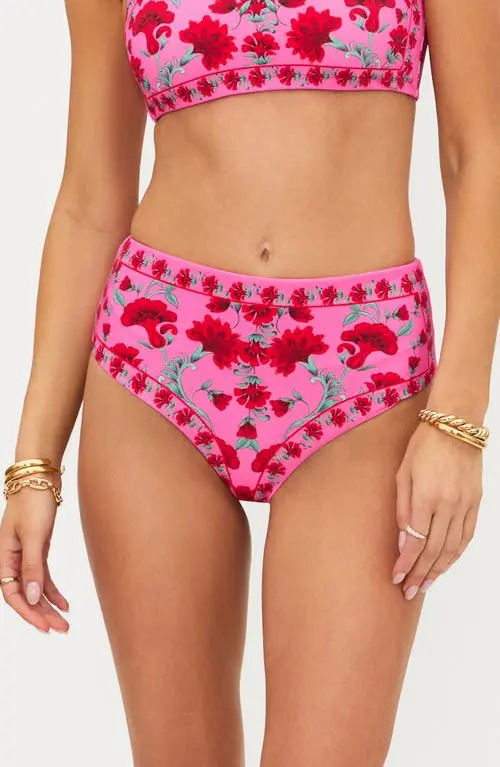 Beach Riot Marcella High-waist Bikini Bottom - Redwood Floral
