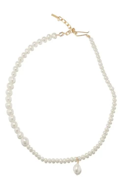 Completedworks Freshwater Pearl Collar Necklace - 18ct Gold Plated