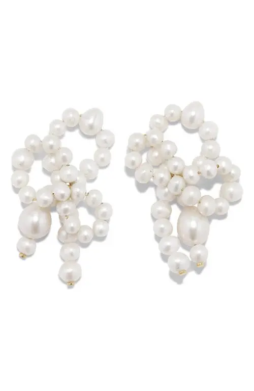 Completedworks Freshwater Pearl Drop Earrings - 18ct Gold Plated