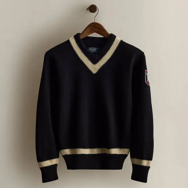Ralph Lauren Crest Wool V-neck Sweater