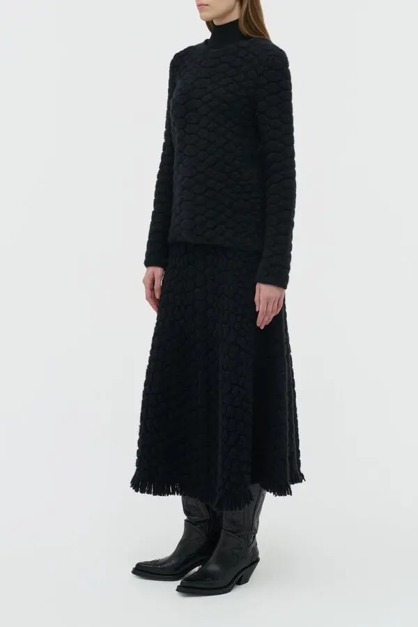 Gabriela Hearst Cashmere Snakeskin Motif Crew Neck Pullover